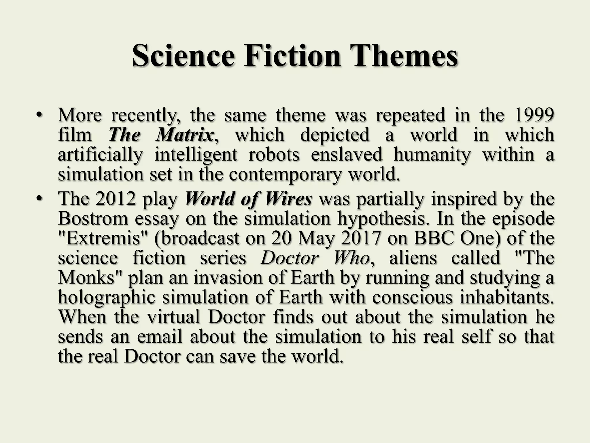 Simulation Hypothesis and Matrix Defense | PPT