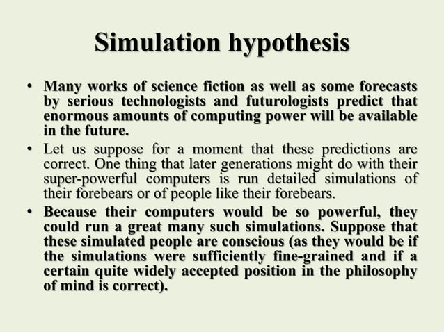 Simulation Hypothesis and Matrix Defense | PPT