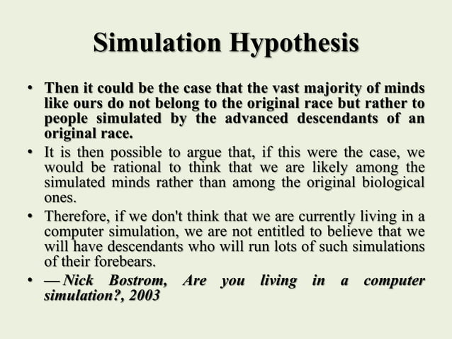 Simulation Hypothesis and Matrix Defense | PPT