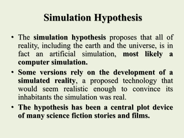 Simulation Hypothesis and Matrix Defense | PPT