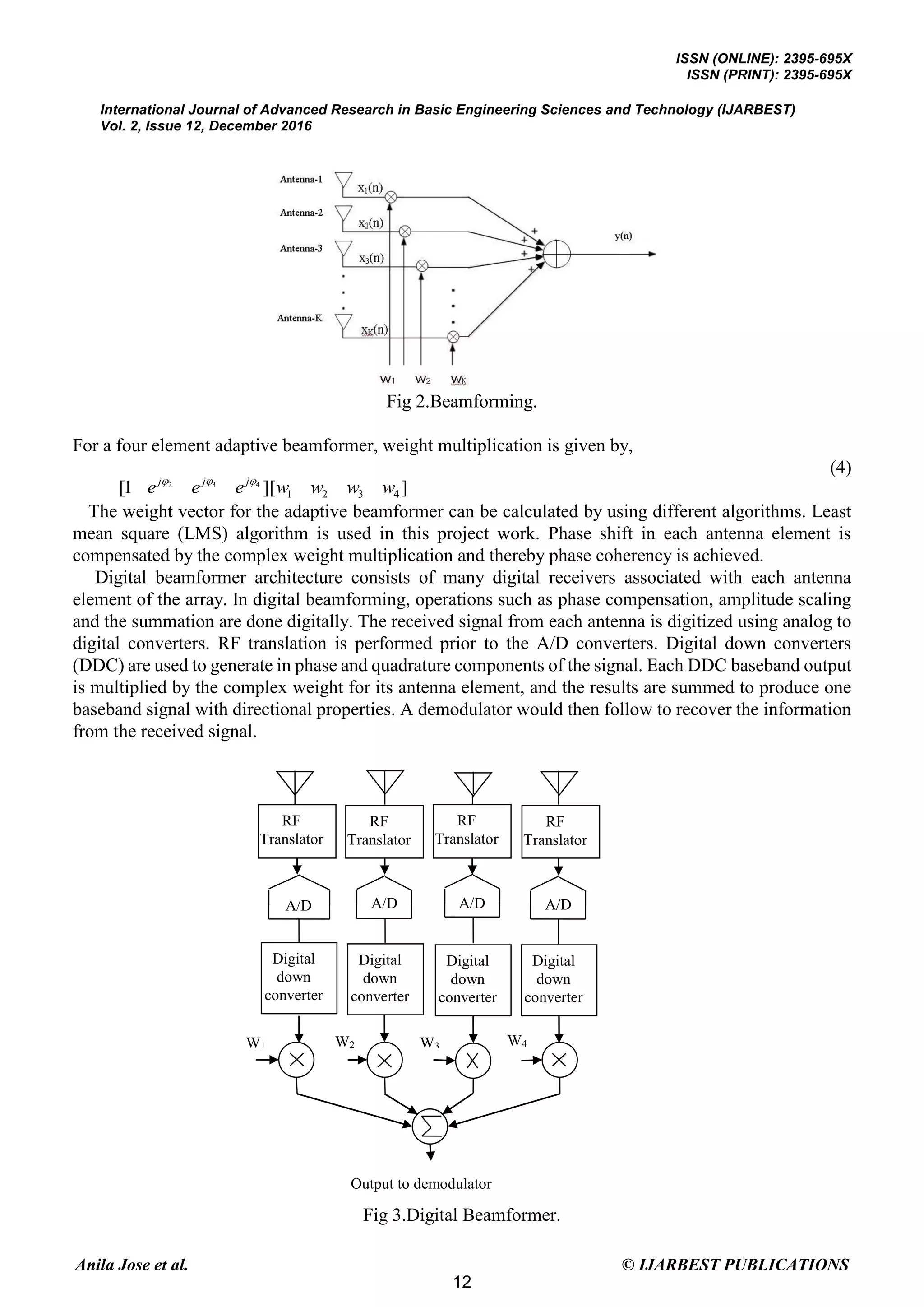 Simulation of an adaptive digital beamformer using matlab | PDF