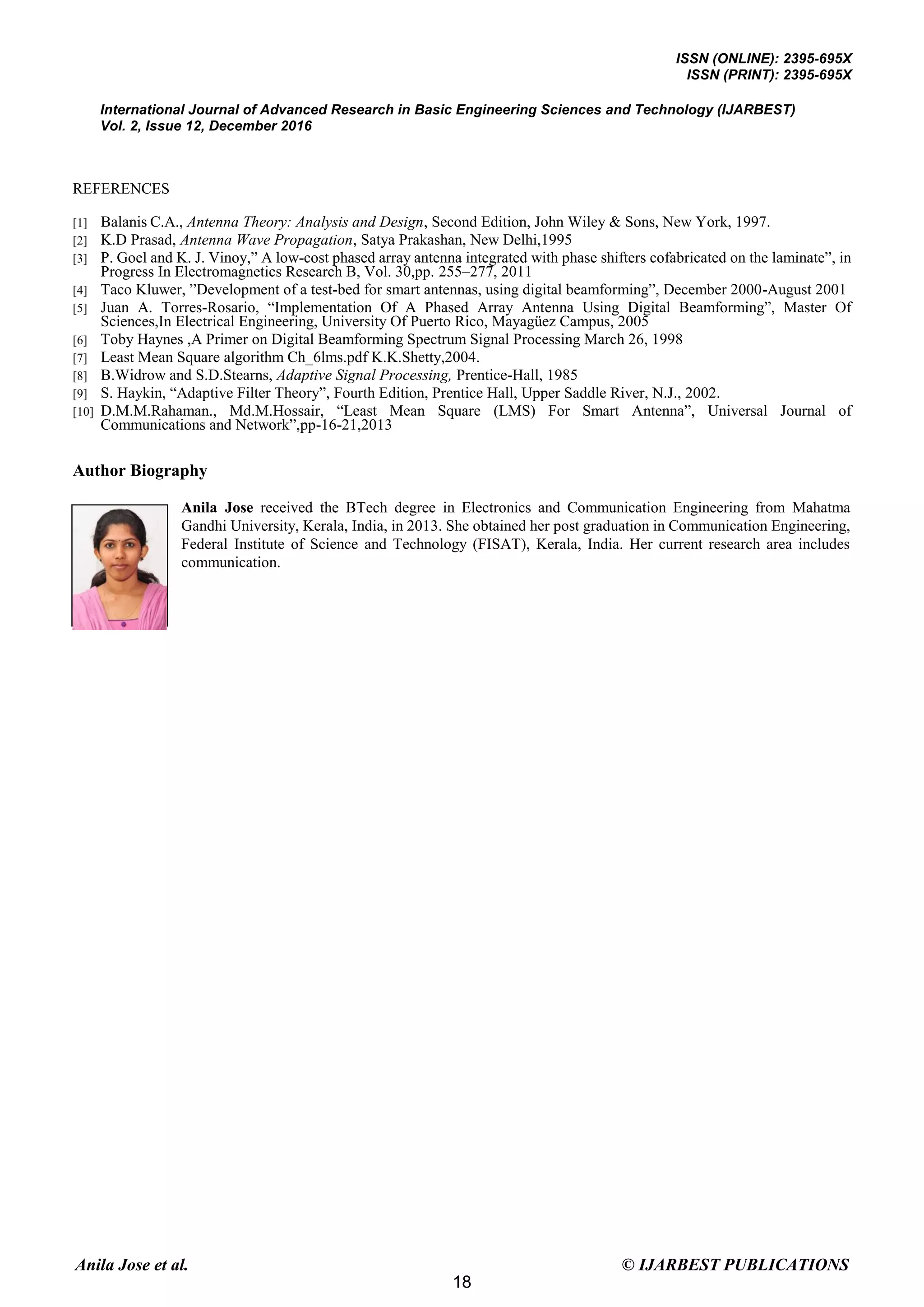 Simulation of an adaptive digital beamformer using matlab | PDF