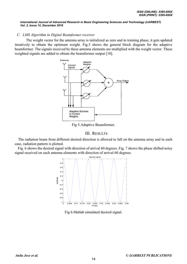 Simulation of an adaptive digital beamformer using matlab | PDF