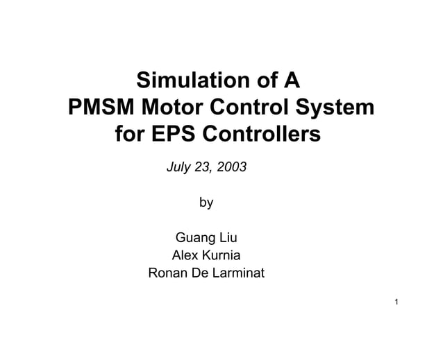 Simulation of a_pmsm_motor_control_system | PPT