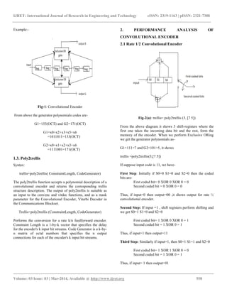 Simulation of convolutional encoder | PDF