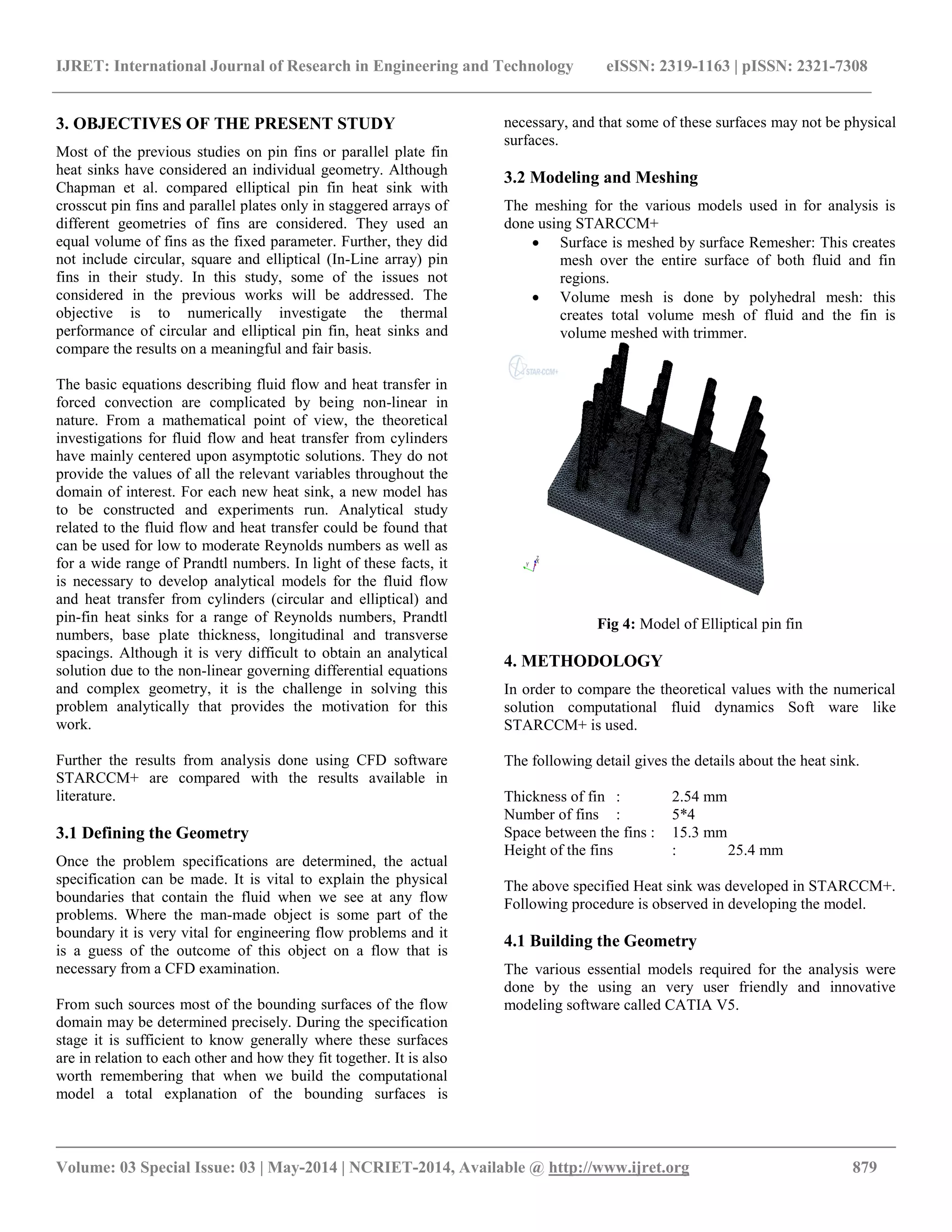 Simulation of fin geometries for heat sink in forced | PDF