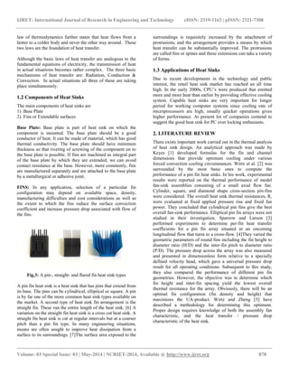 Simulation of fin geometries for heat sink in forced | PDF