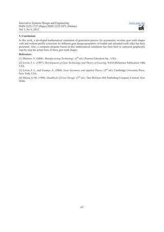 Simulation of generation process for asymmetric involute gear tooth ...