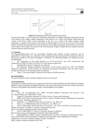 Simulation of hydrodesulphurization (hds) unit of kaduna refining and ...