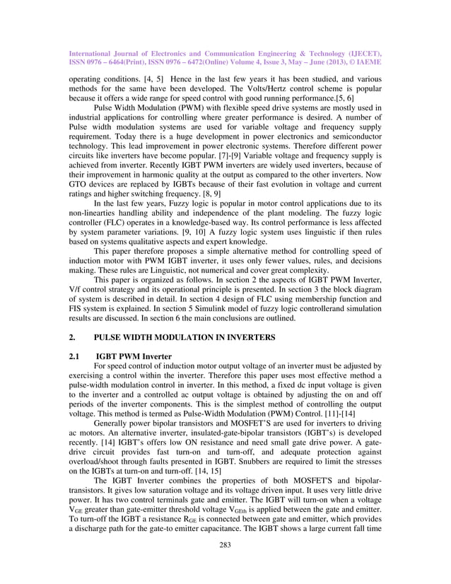 Simulation of igbt based speed control system for induction motor using fu | PDF