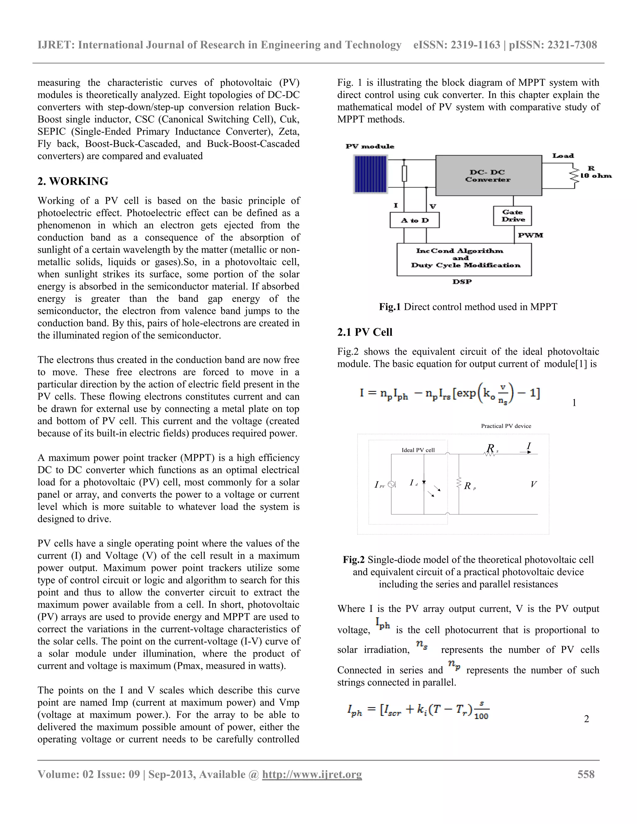 Simulation Of Incremental Conductance Mppt With Direct Control Method