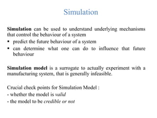 Simulation of Manufacturing System | PPT