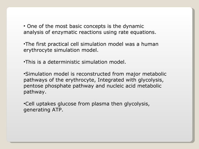 Simulation Of Metabolic Processes | PPT