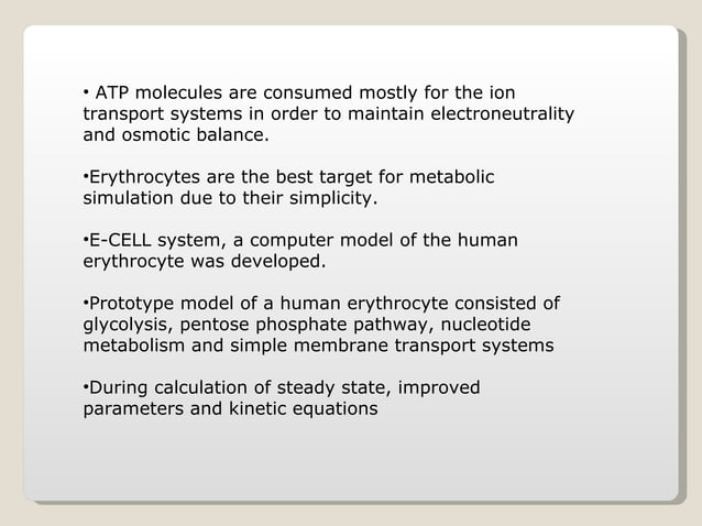 Simulation Of Metabolic Processes | PPT