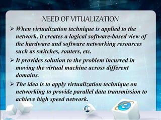 Simulation of network through virtualization technique | PPTX | Computer Networking | Computing