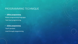 Simulation of robotic positions and programming | PPT