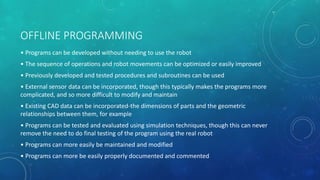 Simulation of robotic positions and programming | PPT