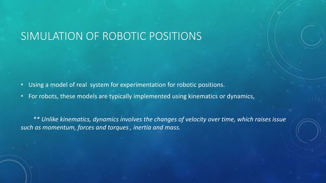 Simulation of robotic positions and programming | PPT