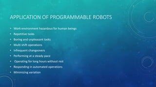 Simulation of robotic positions and programming | PPT