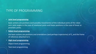 Simulation of robotic positions and programming | PPT