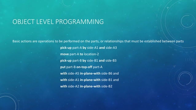 Simulation of robotic positions and programming | PPT