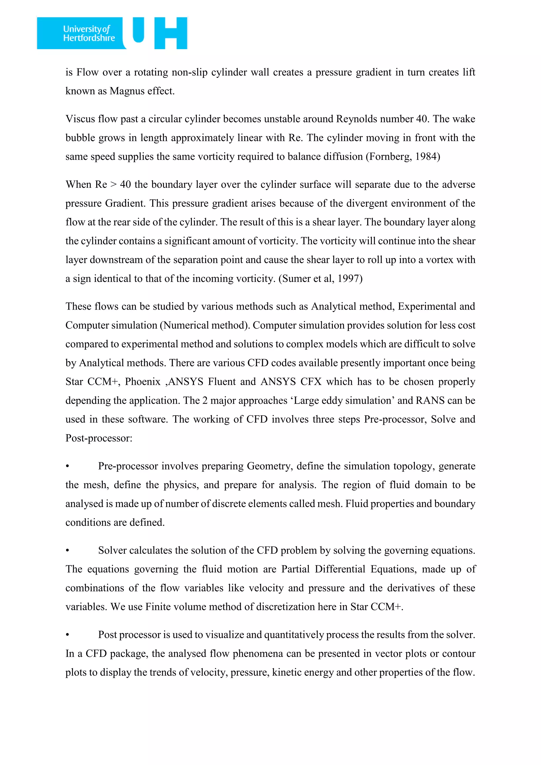 Simulation of segregated flow over the 2 d cylinder using star ccm+ | PDF