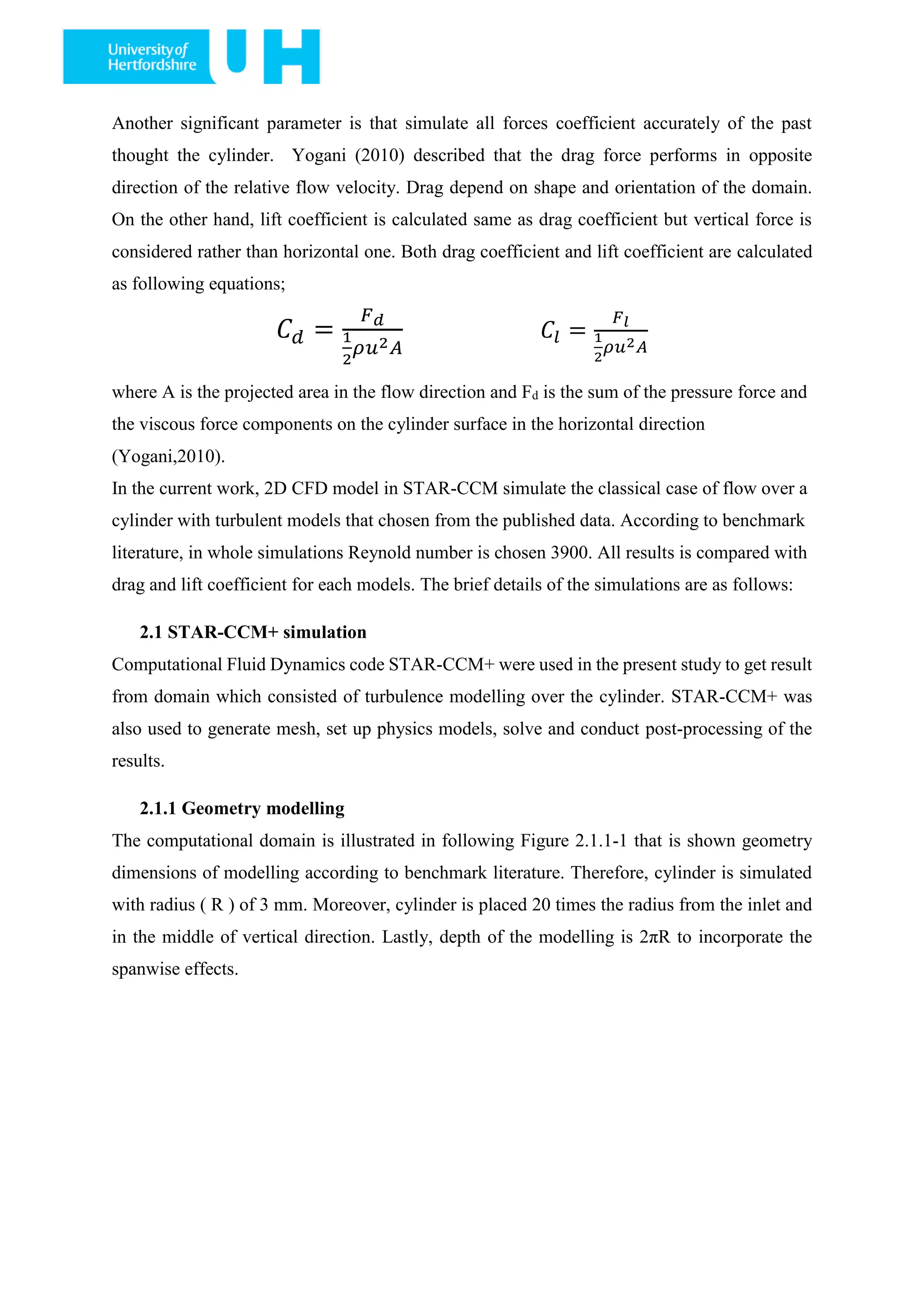 Simulation of segregated flow over the 2 d cylinder using star ccm+ | PDF