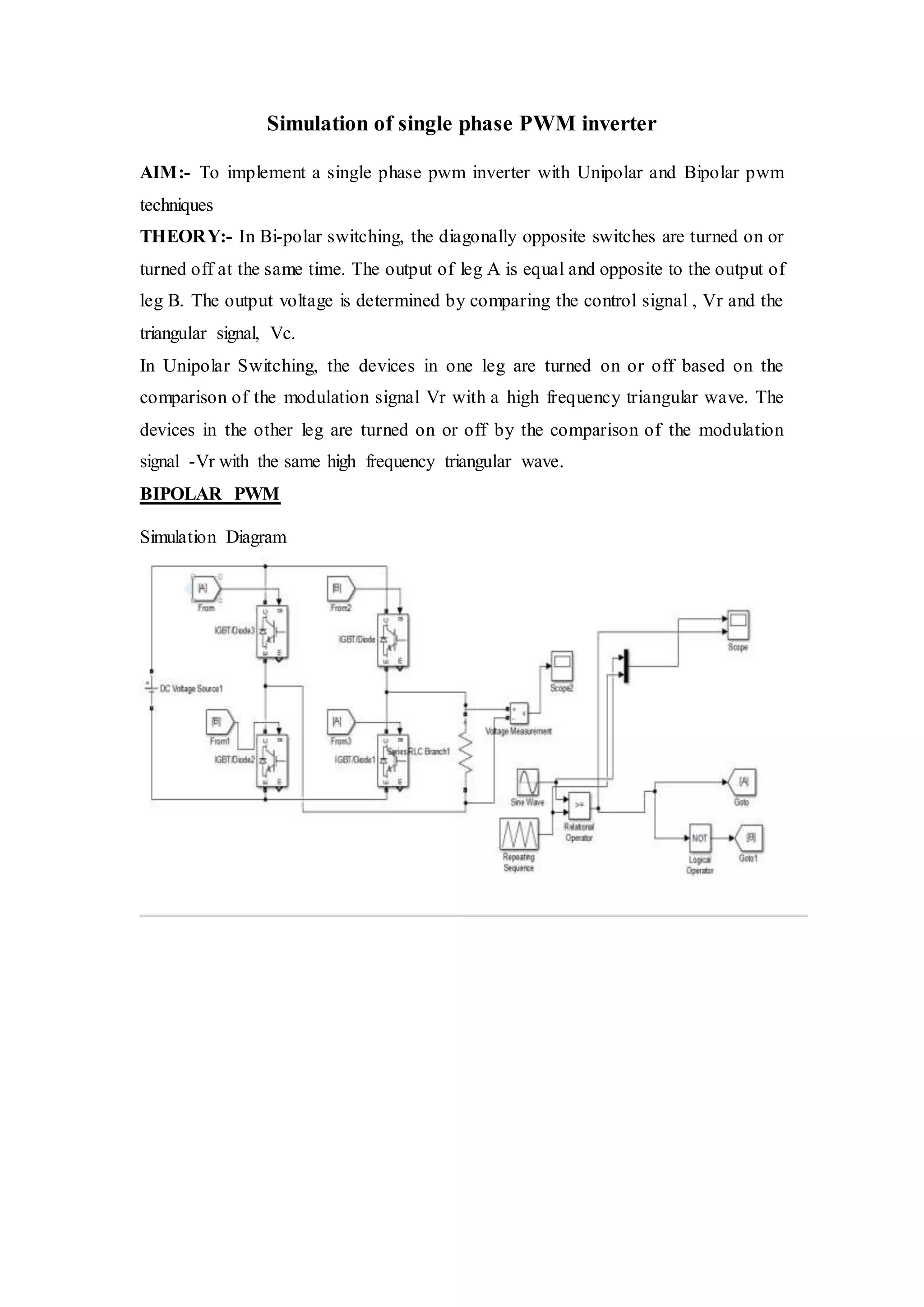 Simulation Of Single Phase Pwm Inverter Pdf