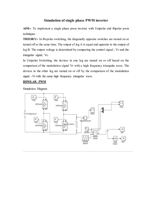 Simulation of single phase pwm inverter | PDF