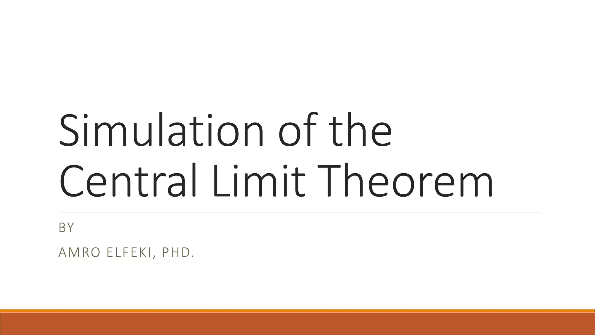 Simulation of the central limit theorem | PPSX