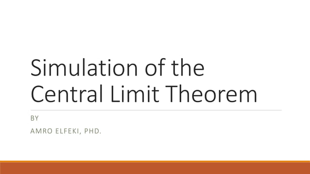 Simulation of the central limit theorem | PPT
