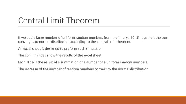 Simulation of the central limit theorem | PPSX