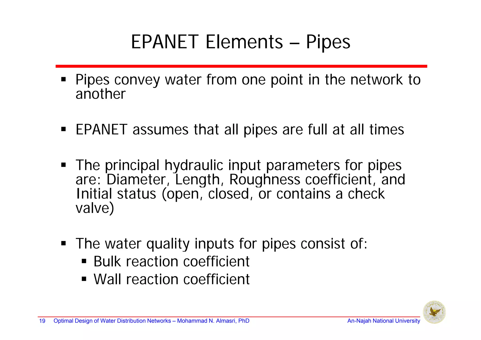 Simulation Of Water Distribution Networks The Use Of Epanet Pdf