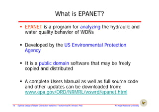 Simulation of water distribution networks the use of epanet | PDF