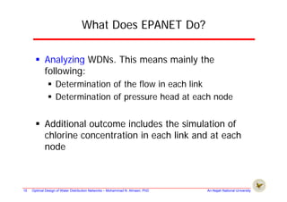 Simulation of water distribution networks the use of epanet | PDF