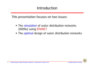Simulation of water distribution networks the use of epanet | PDF