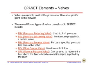 Simulation of water distribution networks the use of epanet | PDF