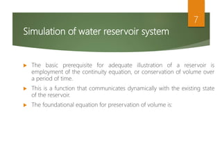 Simulation of water reservoir | PPTX