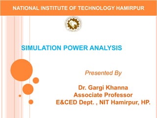 Simulation power analysis low power vlsi | PPT