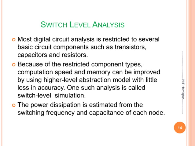 Simulation power analysis low power vlsi | PPTX | Computer Software and Applications | Computing