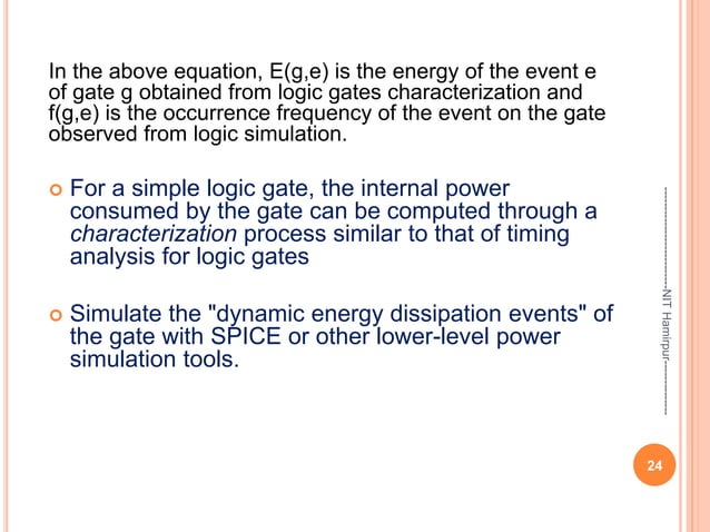 Simulation Power Analysis Low Power Vlsi Pptx Computer Software And