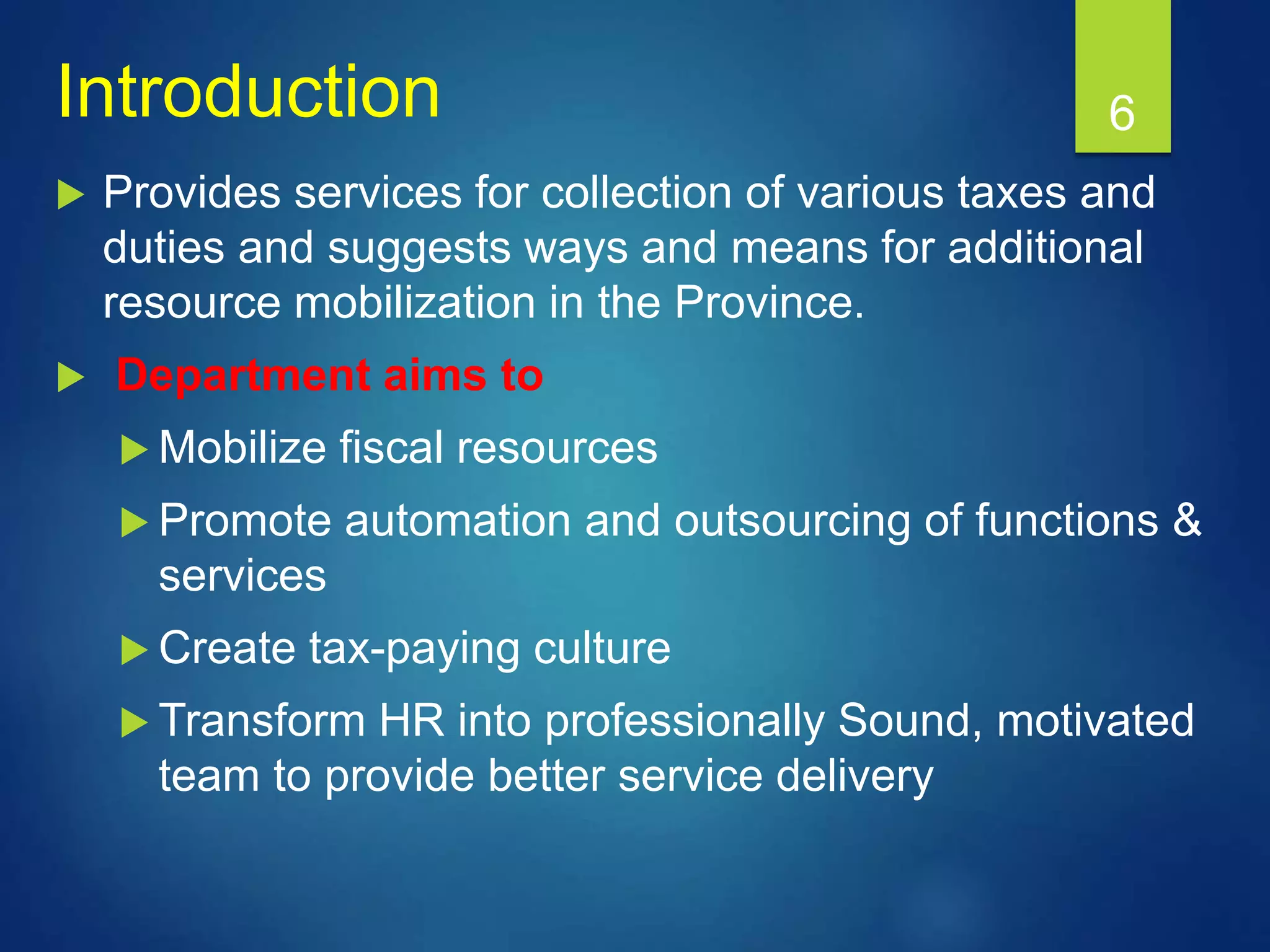 Excise and Taxation department Sindh | PPTX