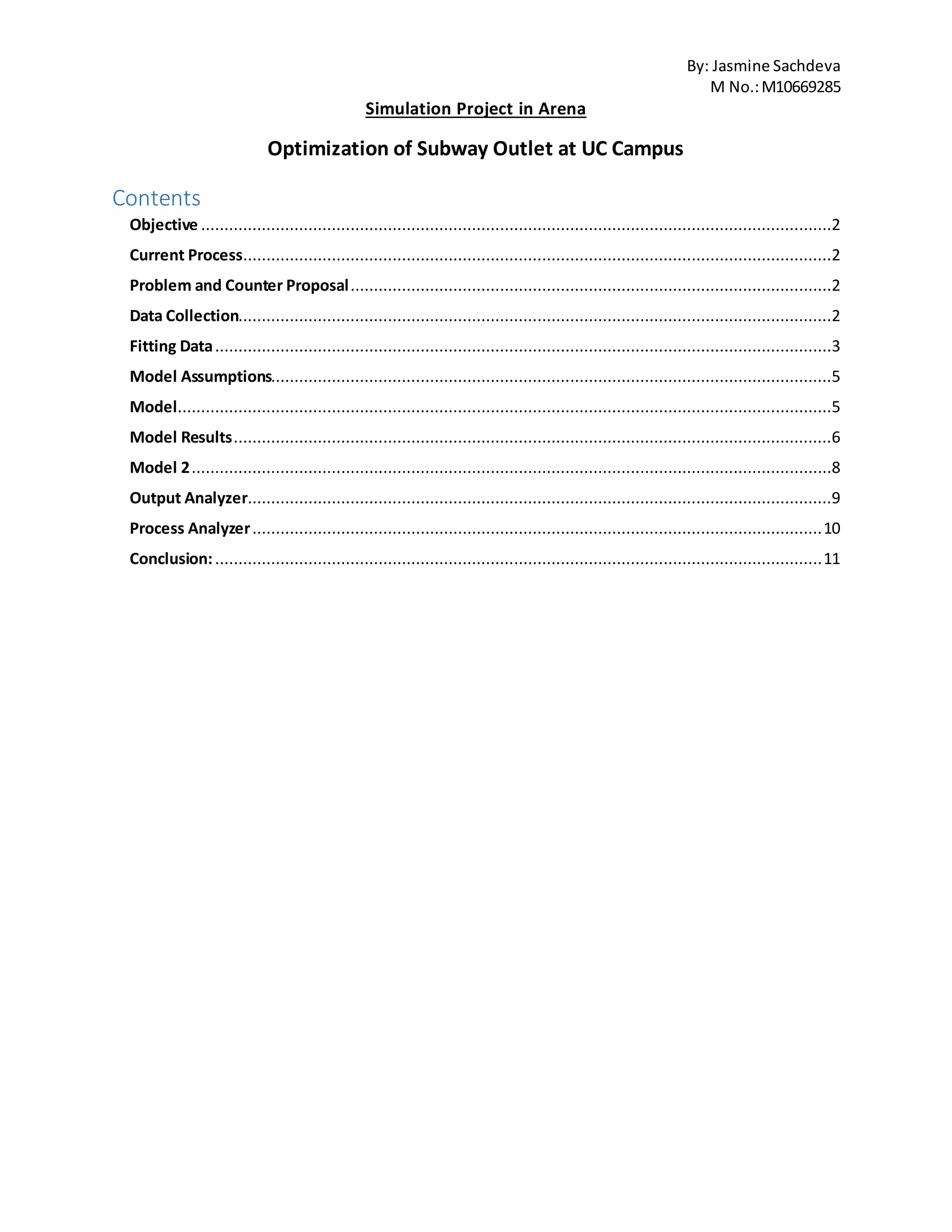 Simulation Project Report | DOCX