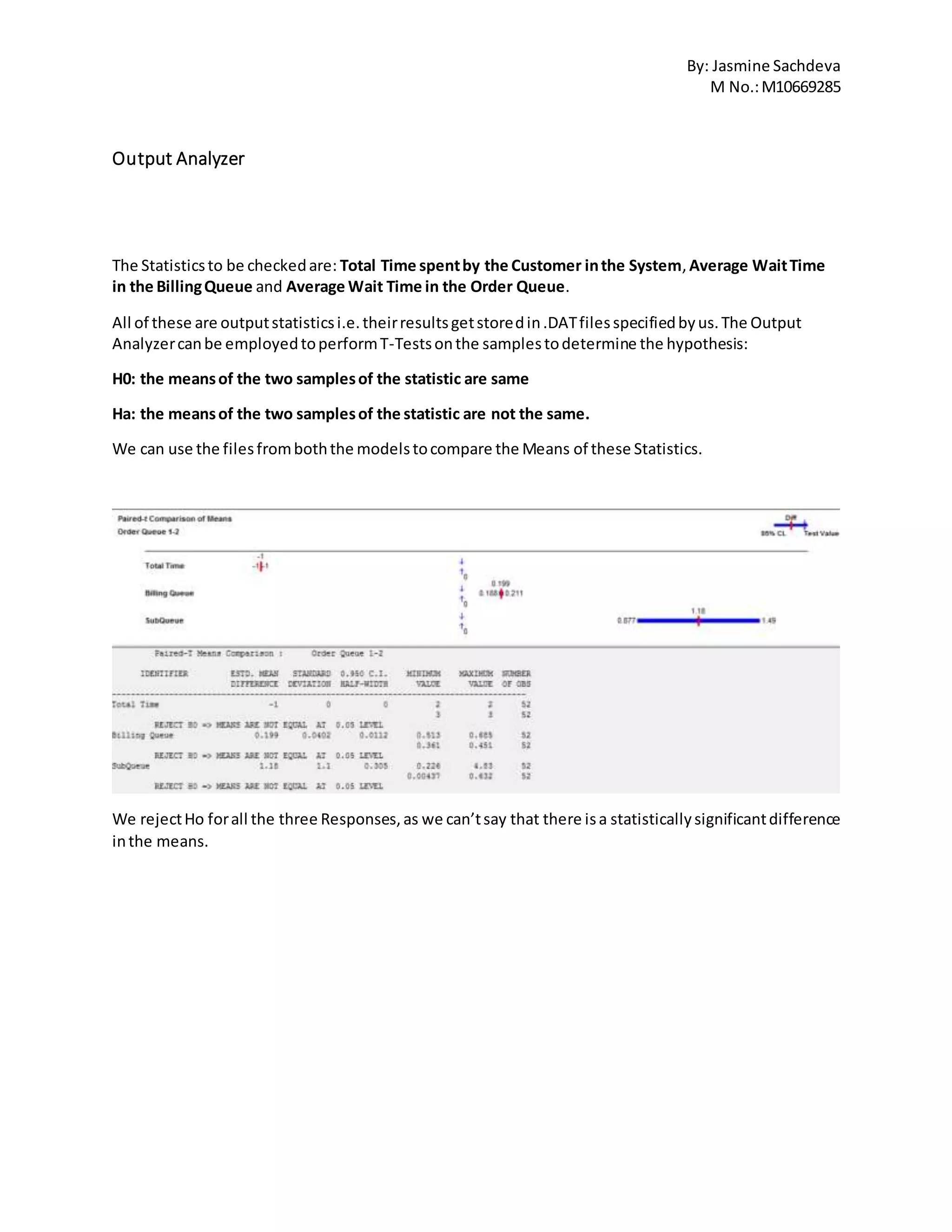 Simulation Project Report | DOCX