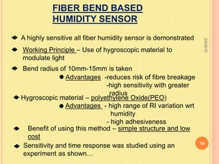 Relative Humidity sensors using optical fiber technologies | PPTX