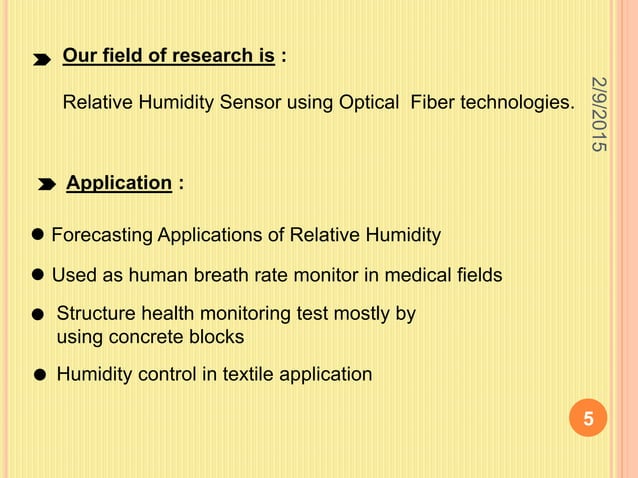 Relative Humidity sensors using optical fiber technologies | PPT