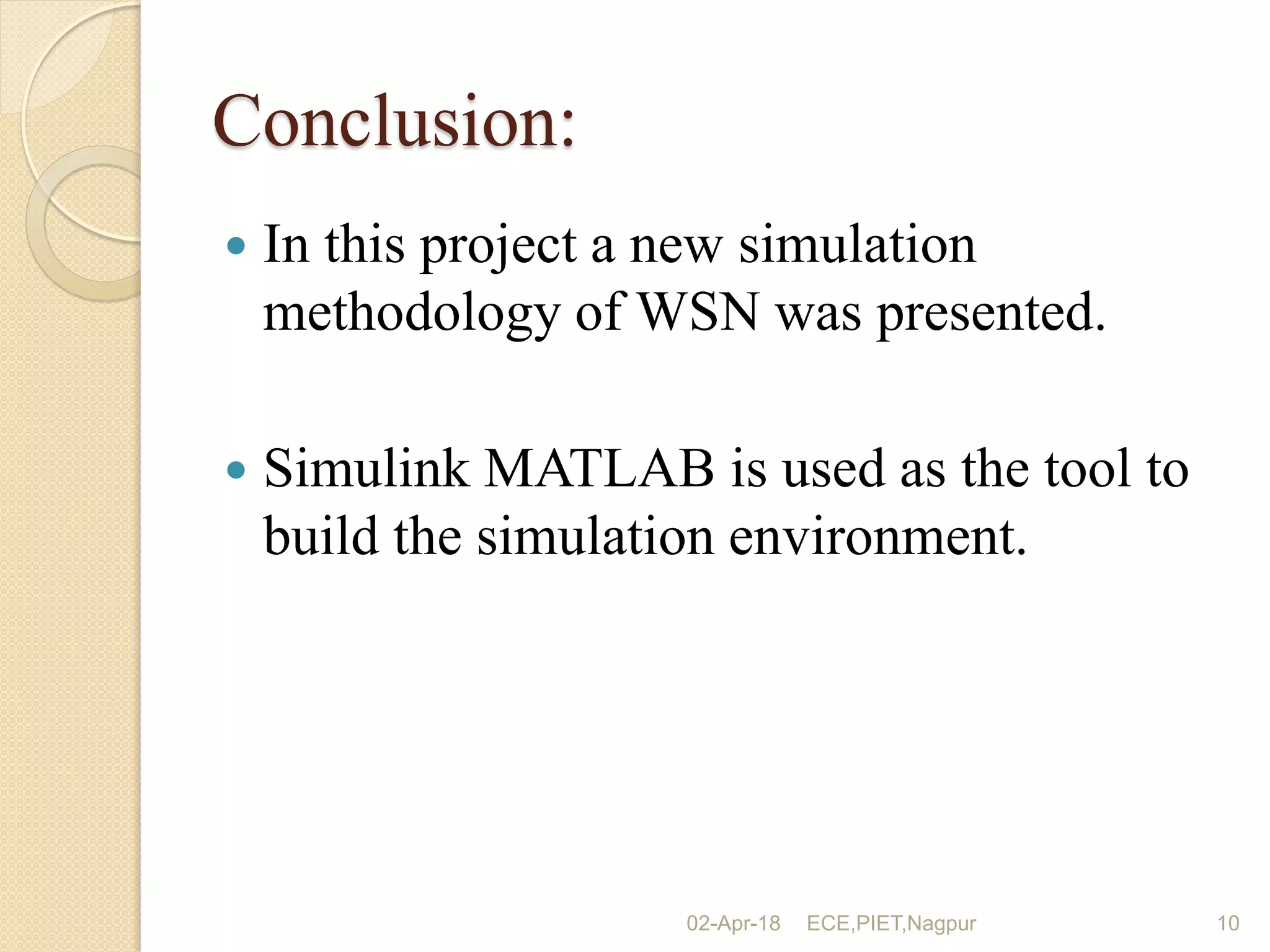 Wireless Sensor Network Simulation Using Matlab Iintroductory Presenatation Ppt