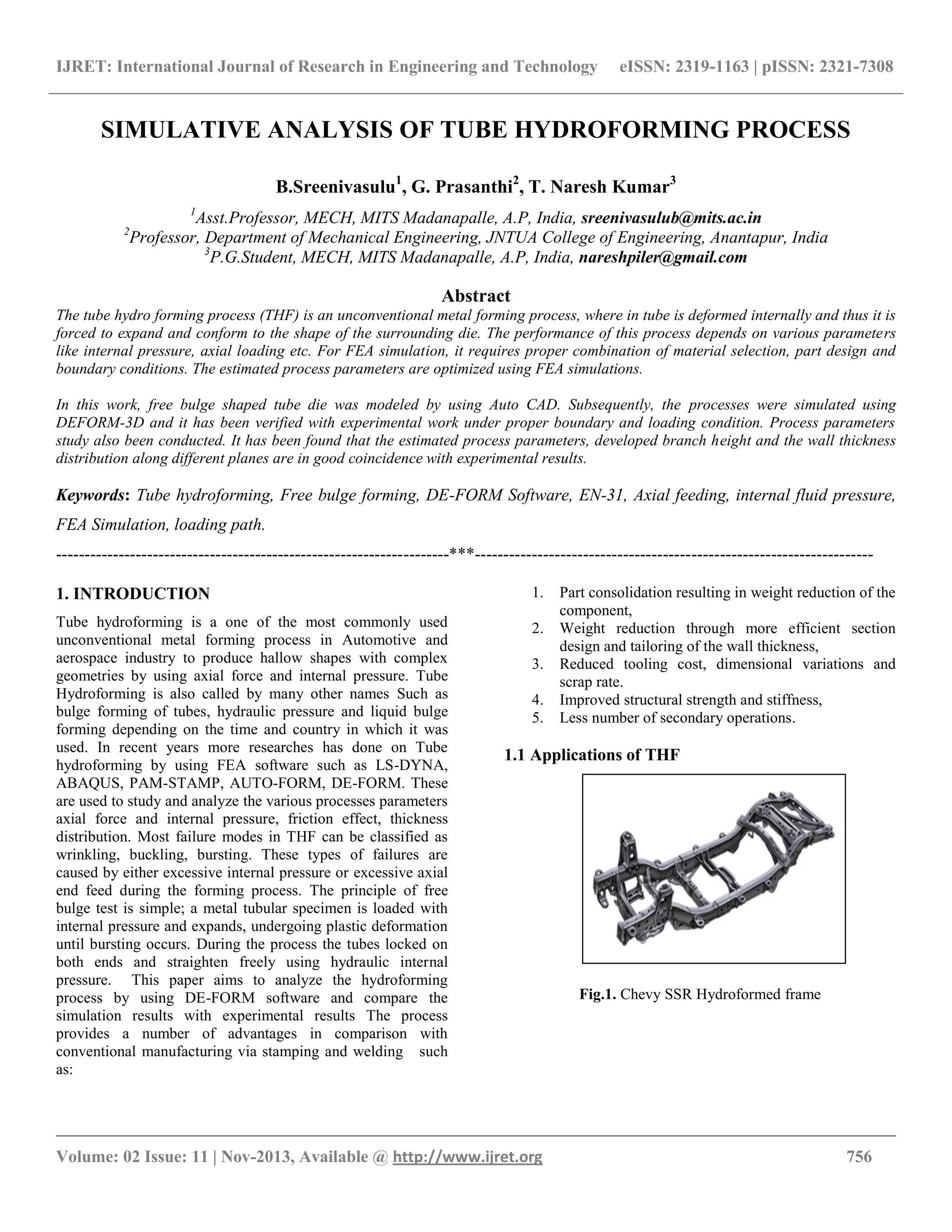 Simulative analysis of tube hydroforming process | PDF | Physics | Science
