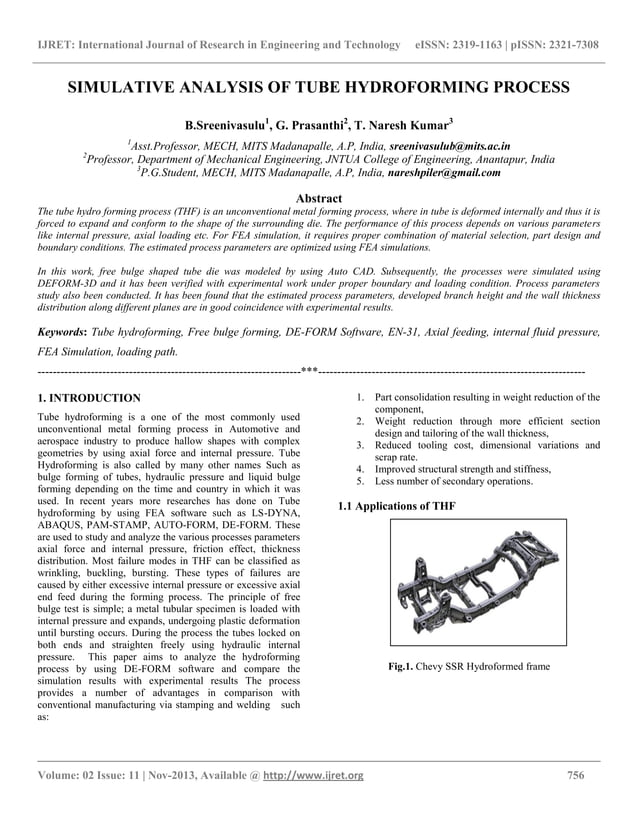 Simulative analysis of tube hydroforming process | PDF | Physics | Science