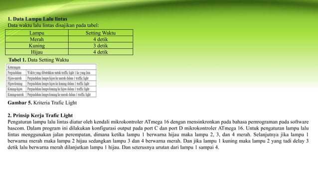 Simulator trafic light dengan mikrokontroller atmega16 | PPTX
